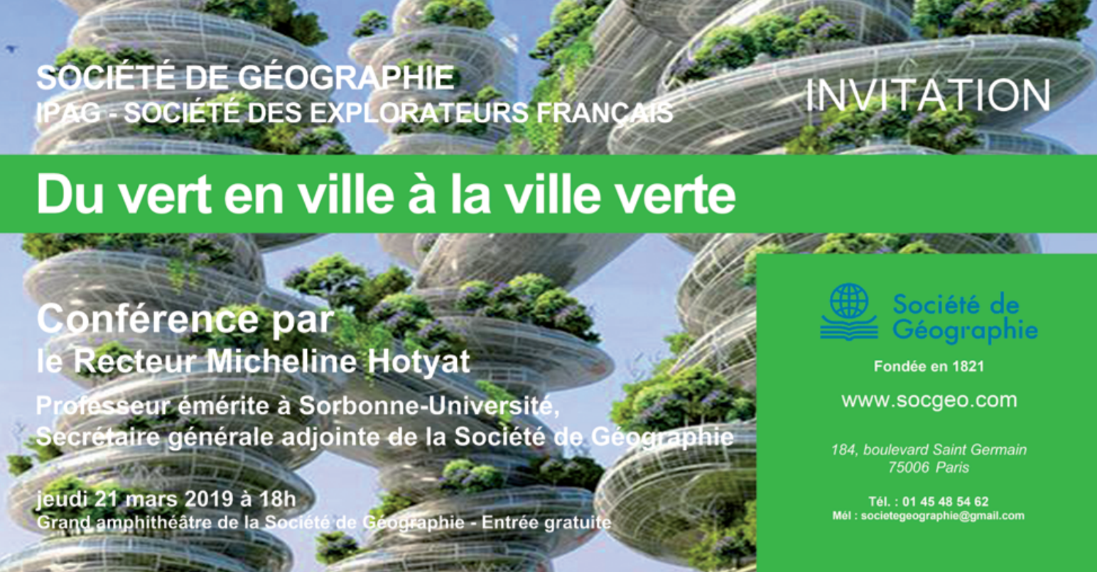 Conférence « Du vert en ville à la ville verte », par Micheline Hotyat ...
